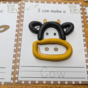 Farm Animals Playdough Mats Printable, Homeschool Montessori Visuals ...