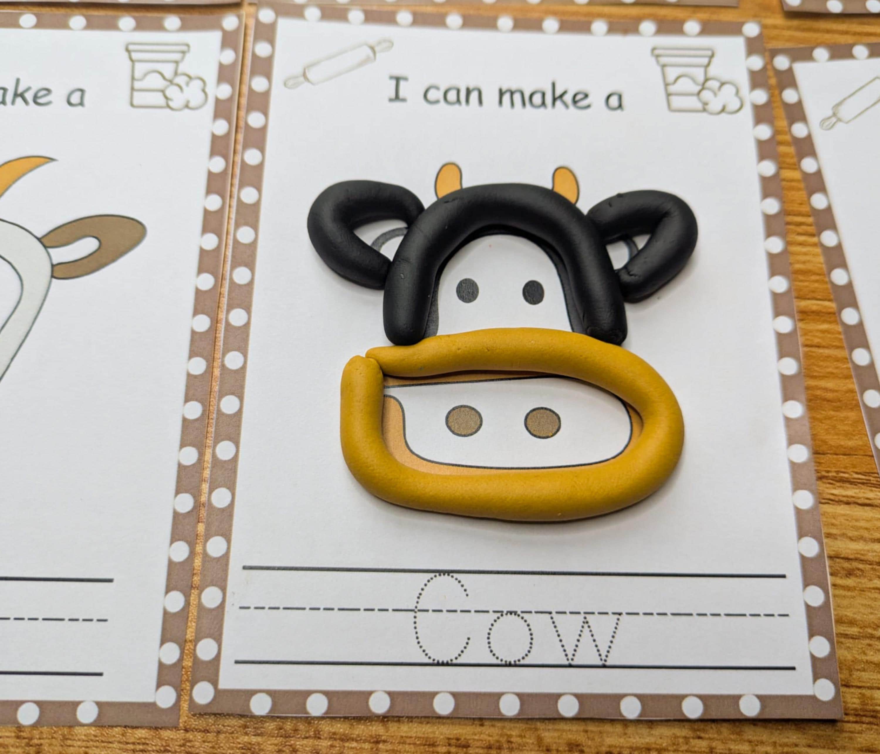 Farm Animals Playdough Mats Printable, Homeschool Montessori Visuals ...