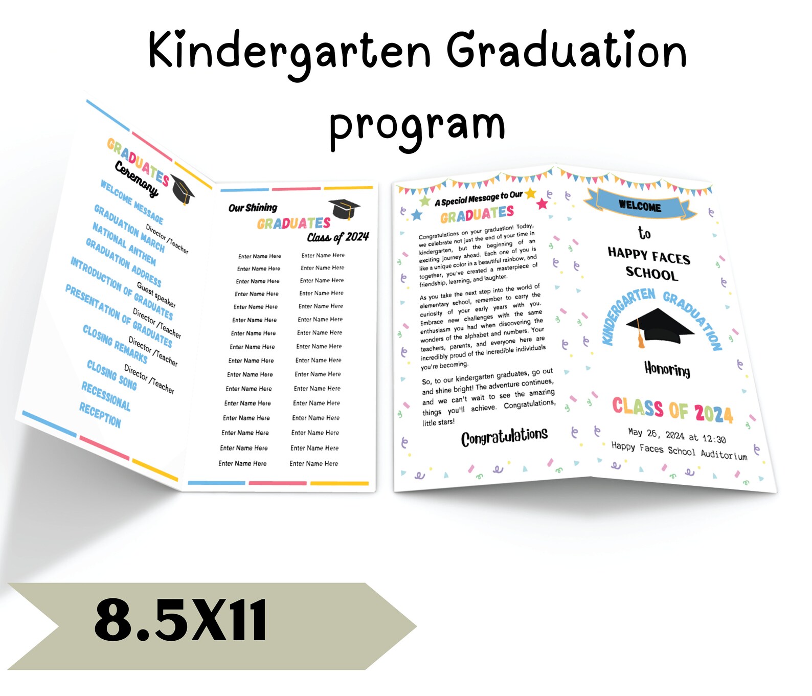 Editable Graduation Bundle, Preschool Graduation Program, Kindergarten ...