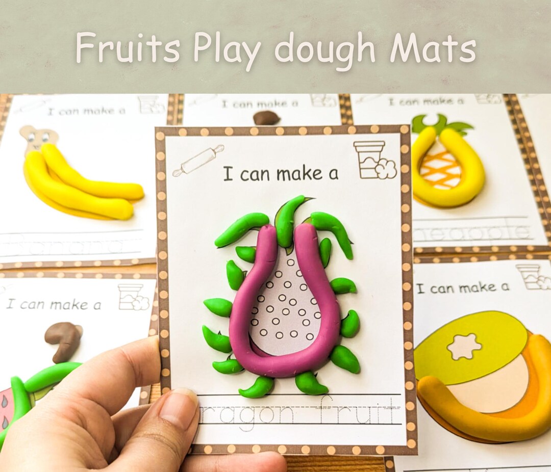 Fruits Play Dough Mats Printable, Preschool Kindergarten Pre-k Learning ...