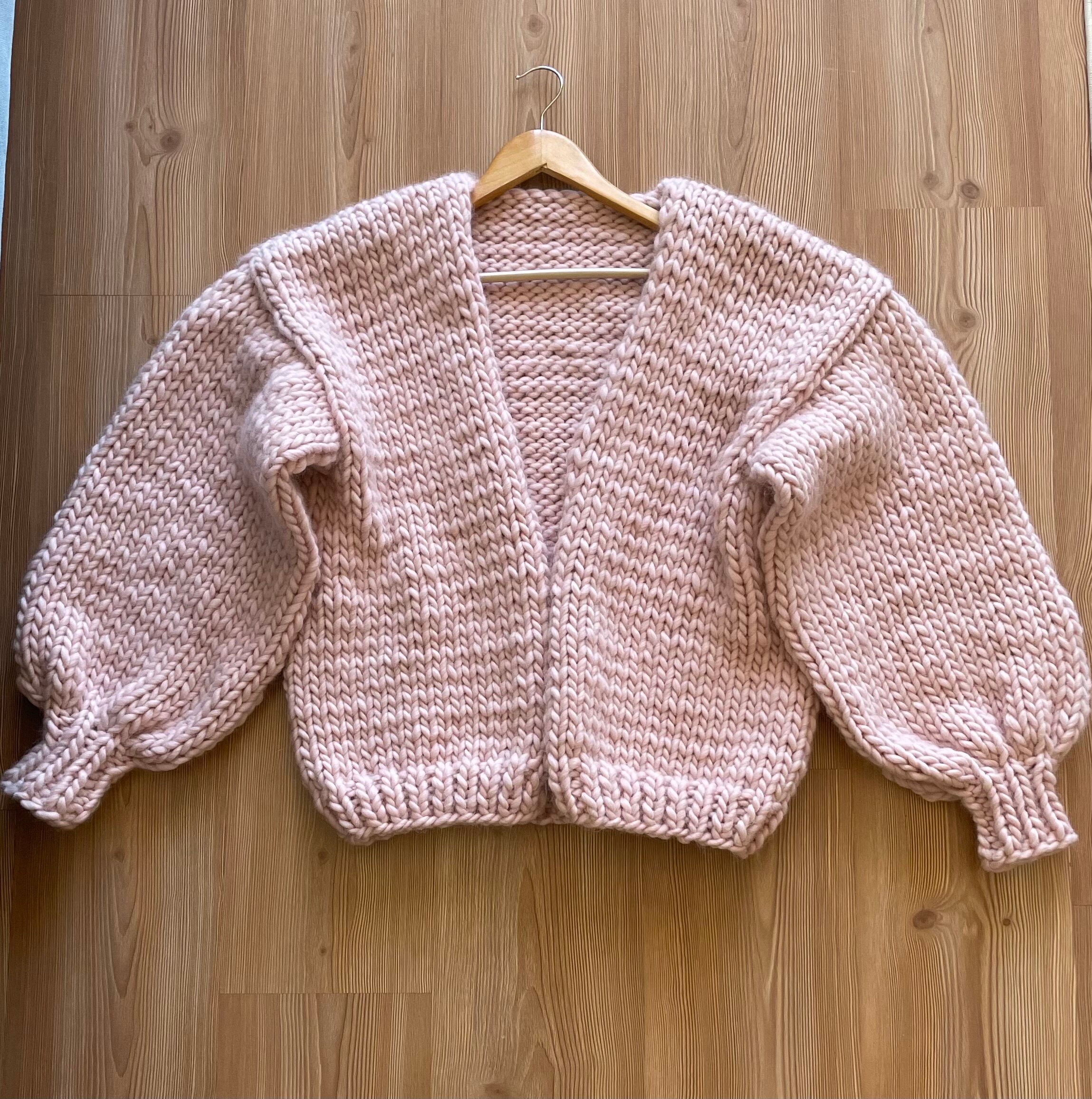 Chunky Wool Cardigan, Handmade Knit Cardigan, 100% Wool, off White ...