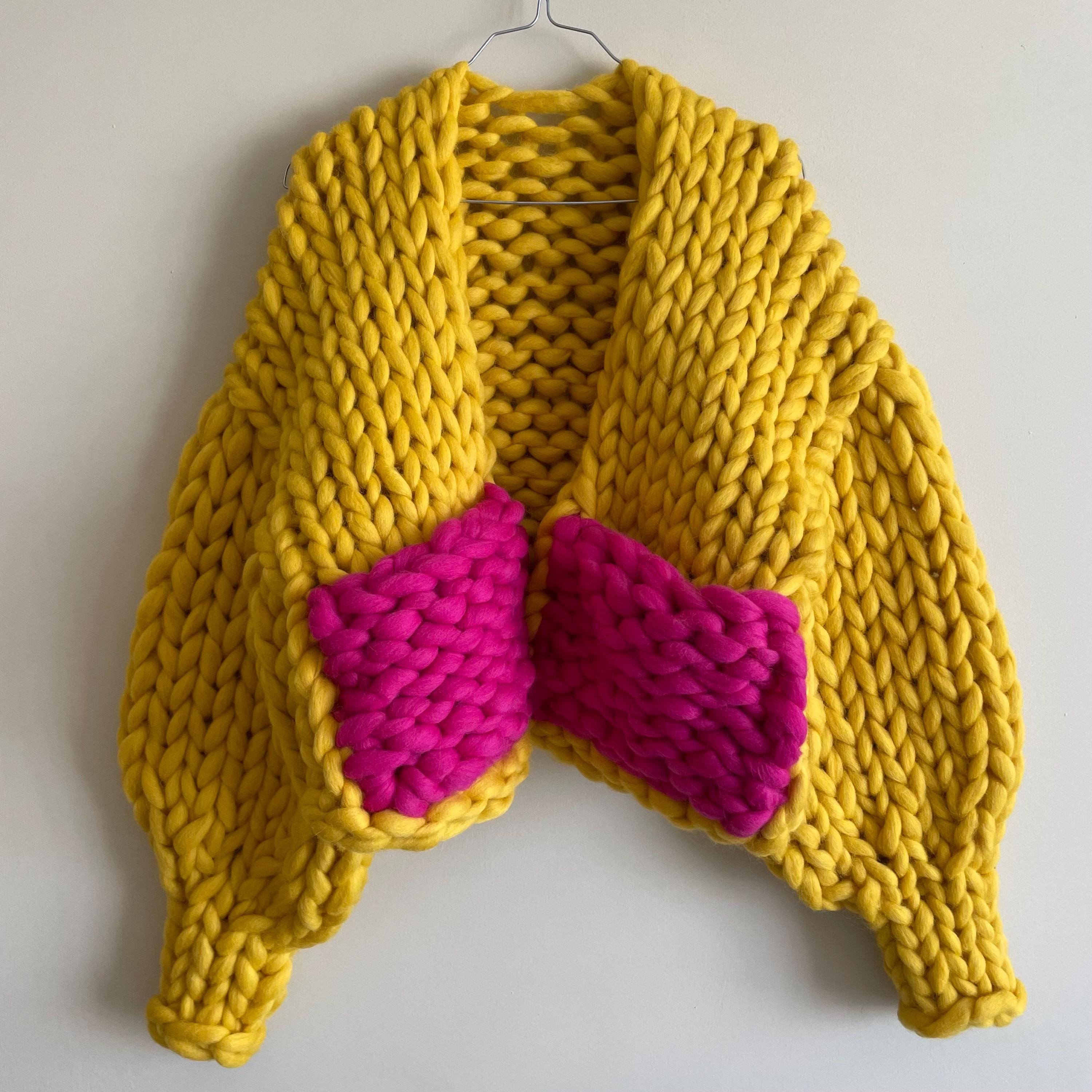 Chunky Knit Cardigan, Merino Wool Sweater, Thick Wool Bomber, Pocket ...