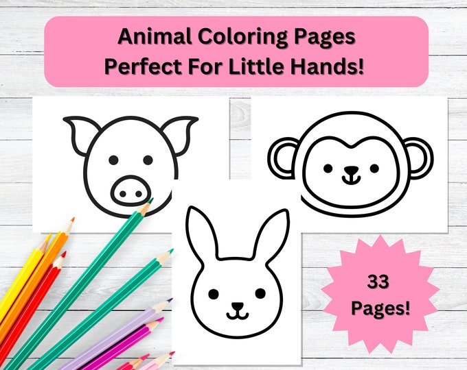 40 Cute Animals Printable Coloring Pages for Kids, Toddlers ...