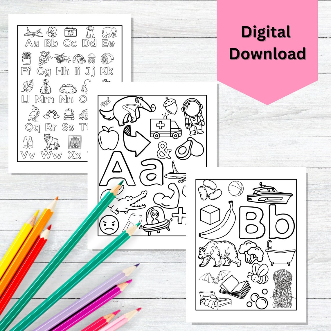 Alphabet Coloring Pages, Kids Coloring Pages, Coloring Book, Preschool ...