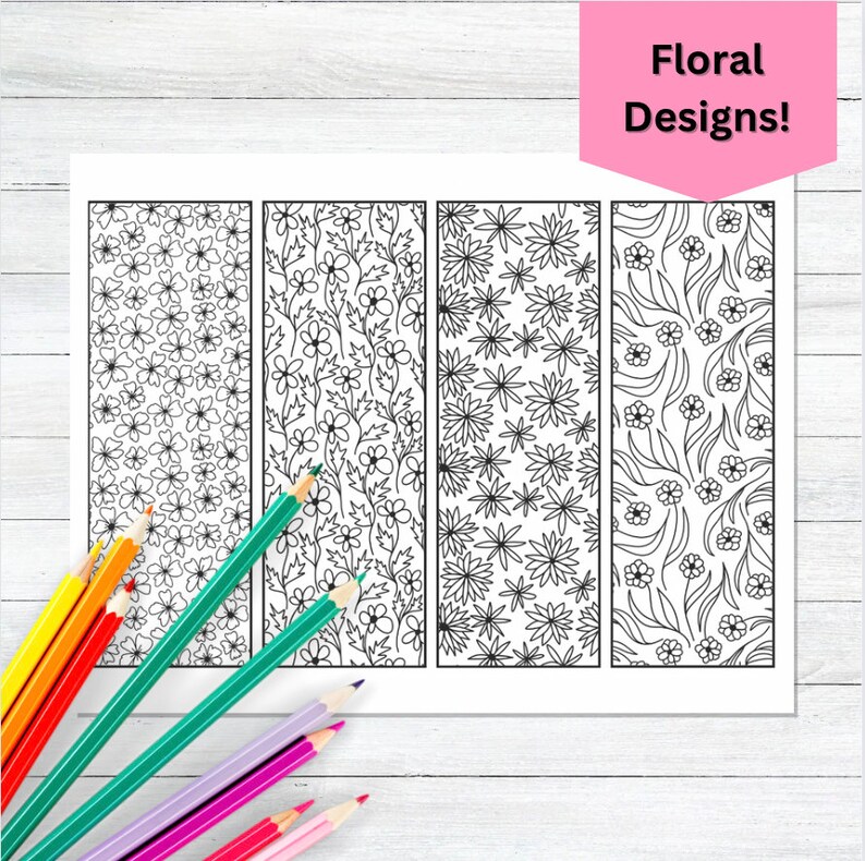 Printable Coloring Bookmarks, Coloring Pages Instant Download PDF ...