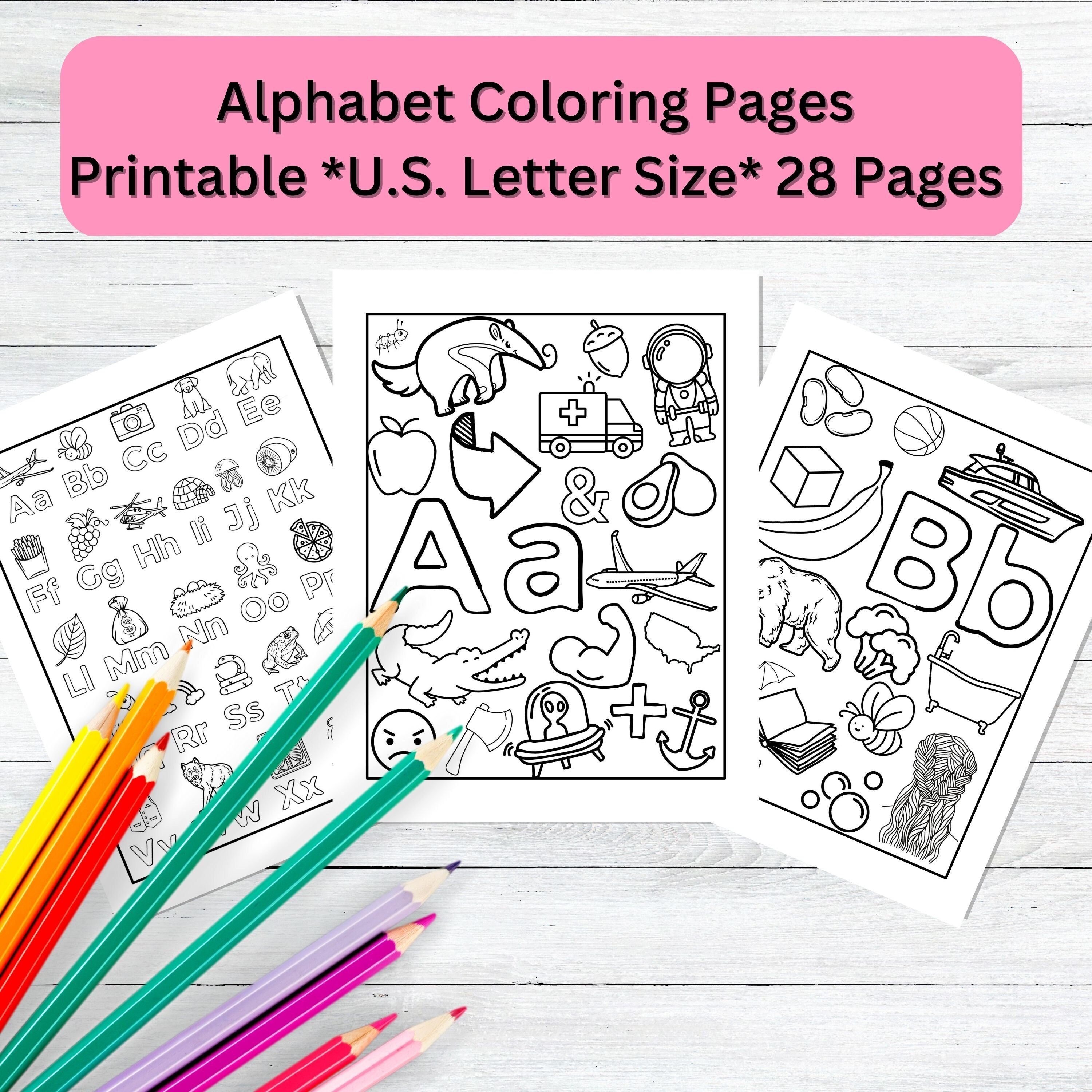 Alphabet Coloring Pages, Kids Coloring Pages, Coloring Book, Preschool ...