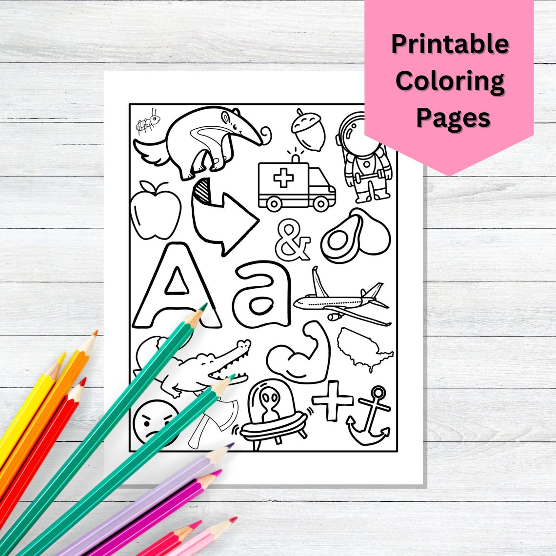 Alphabet Coloring Pages, Kids Coloring Pages, Coloring Book, Preschool ...