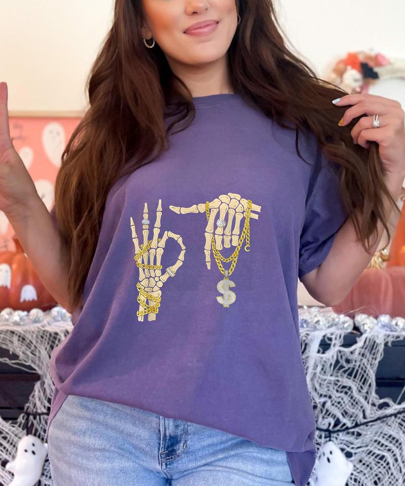 67 Six Seven Meme Skeleton Hand Design Funny Bling Chain Rings Digital ...