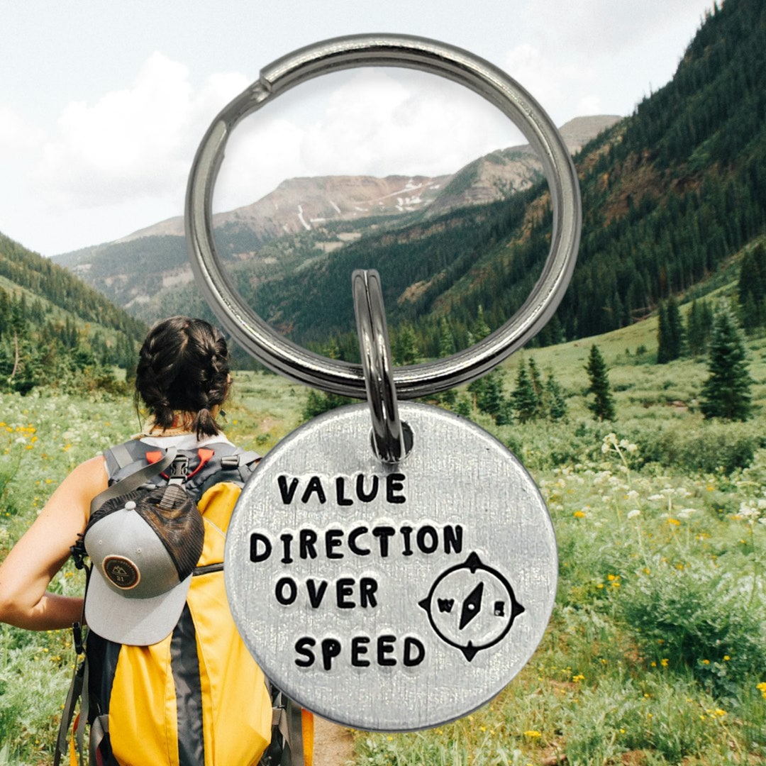 Keychain - Value Direction Over Speed - Etsy