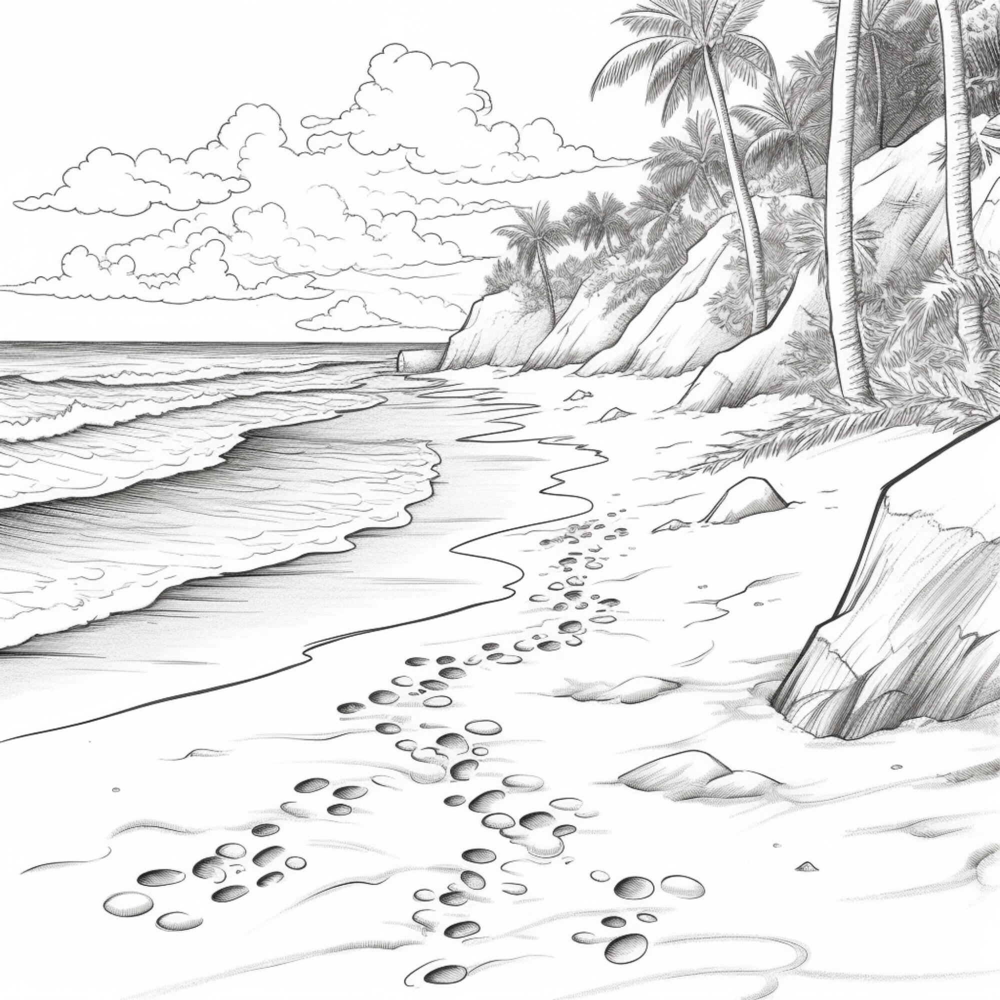 10 Beach Coloring Pages for Kids and Adults,summer Mood,summer ...