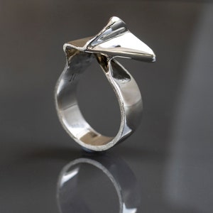 Sterling Silver Ring , Silver Minimalist Statement Ring, Modern Jewelry ...