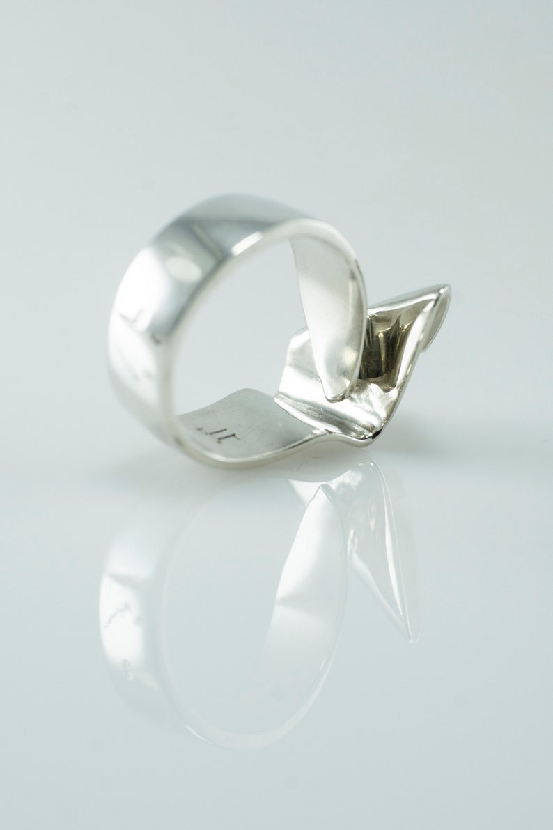 Sterling Silver Ring , Silver Minimalist Statement Ring, Modern Jewelry ...