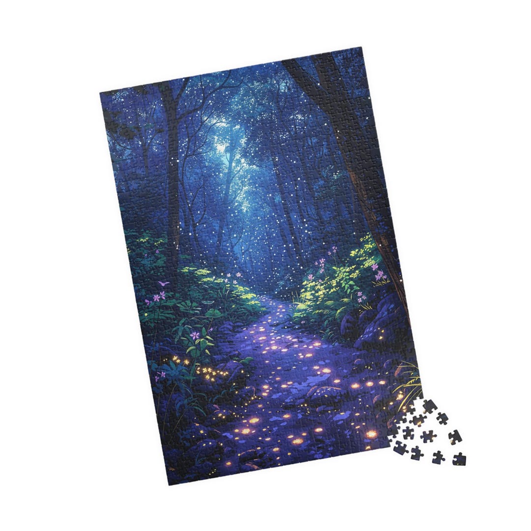Enchanted Forest Path Puzzle Magical Woodland Scene With Glowing Lights ...