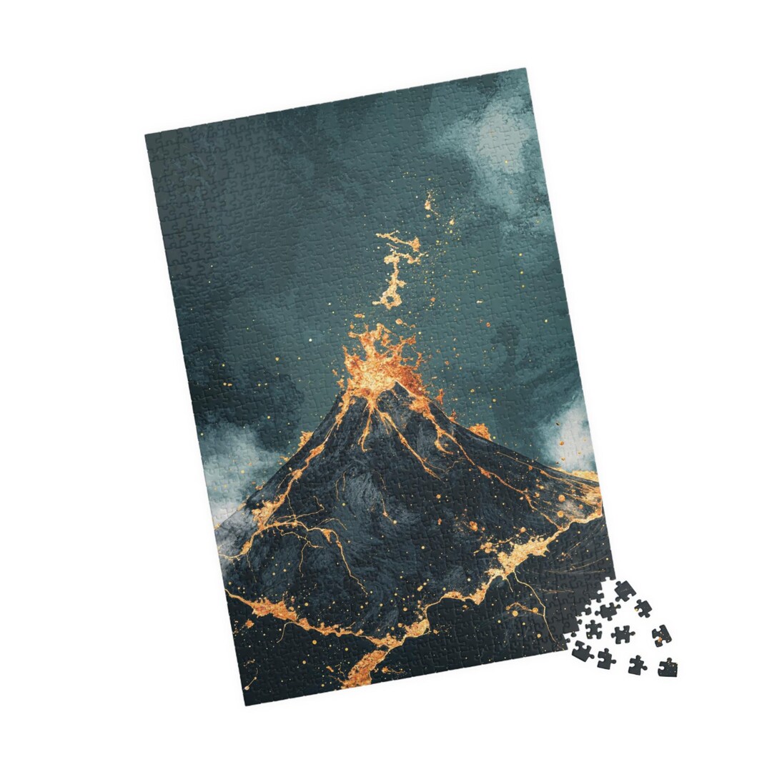Volcanic Eruption Abstract Art Puzzle 252, 520, or 1014 Pieces - Etsy
