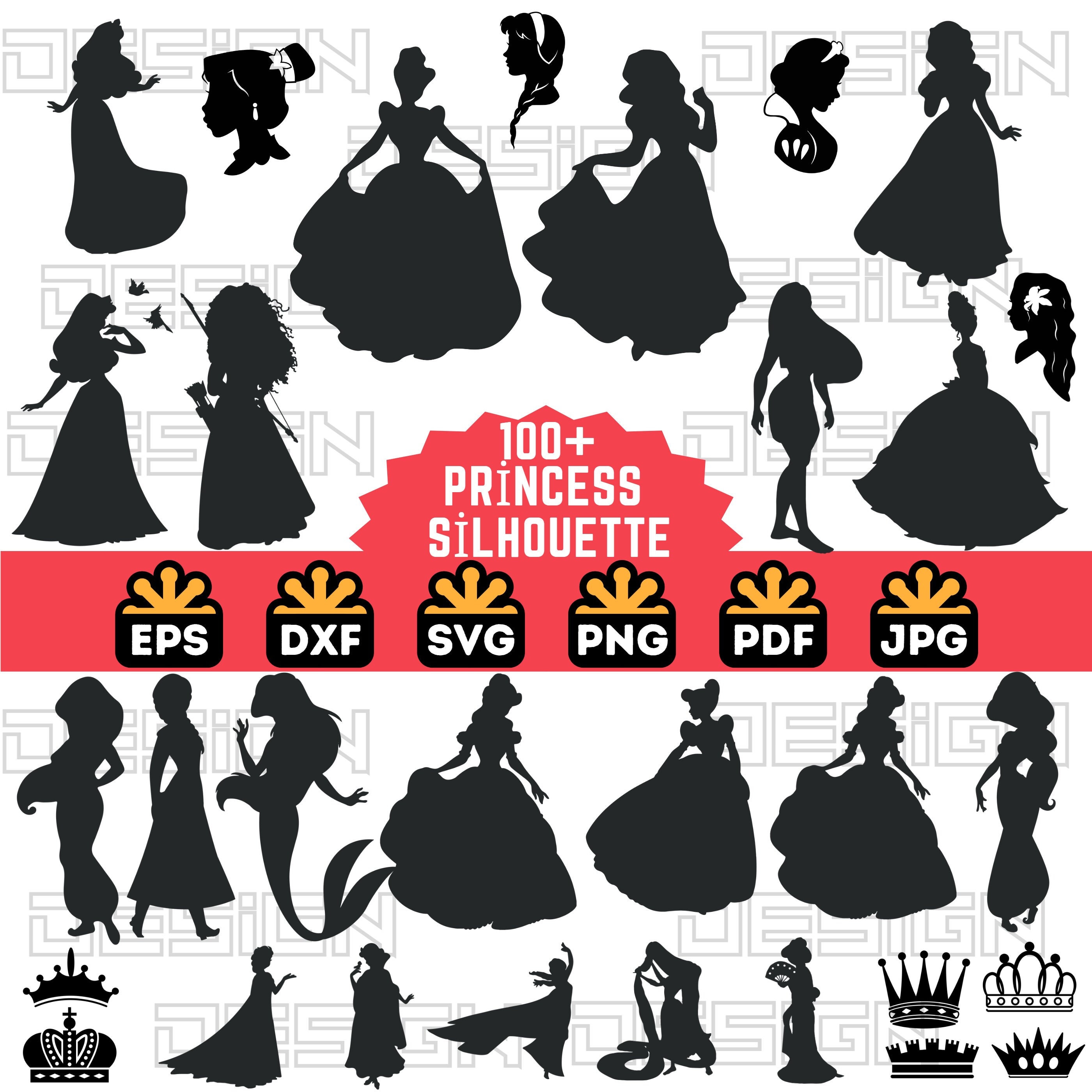 Princess Silhouettes Clipart