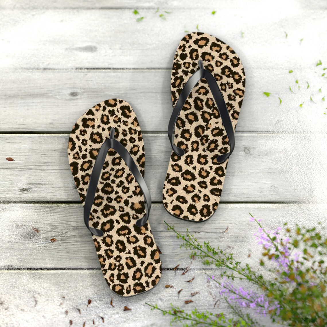 Cheetah Flip Flops - Etsy