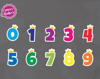 Number Seven With a Crown Cookie and Fondant Cutter - Etsy