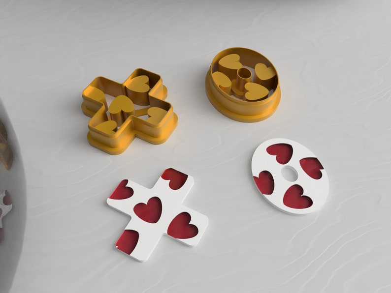 Valentine XO Letters With Hearts Polymer Clay Cutter Stl XO With Hearts ...