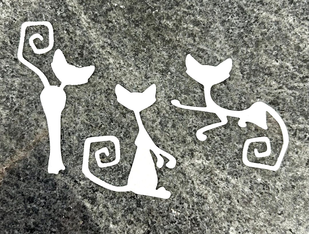Glass Fusing Fibre Paper Cats Style A for Kiln Carved Fused Glass X 3 ...