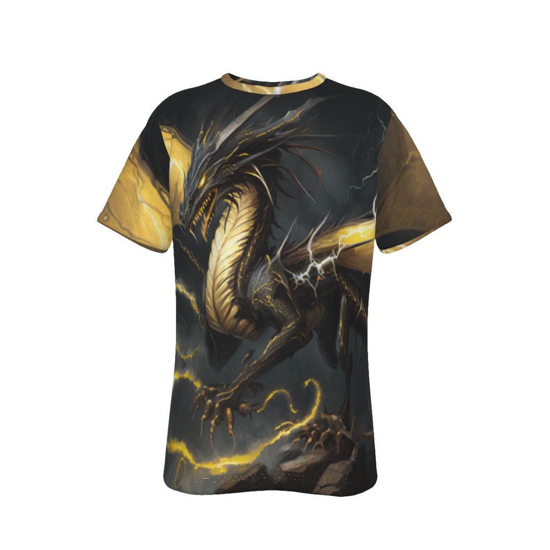 Black and Yellow Dragon All-over Print Men's O-neck T-shirt Divine ...