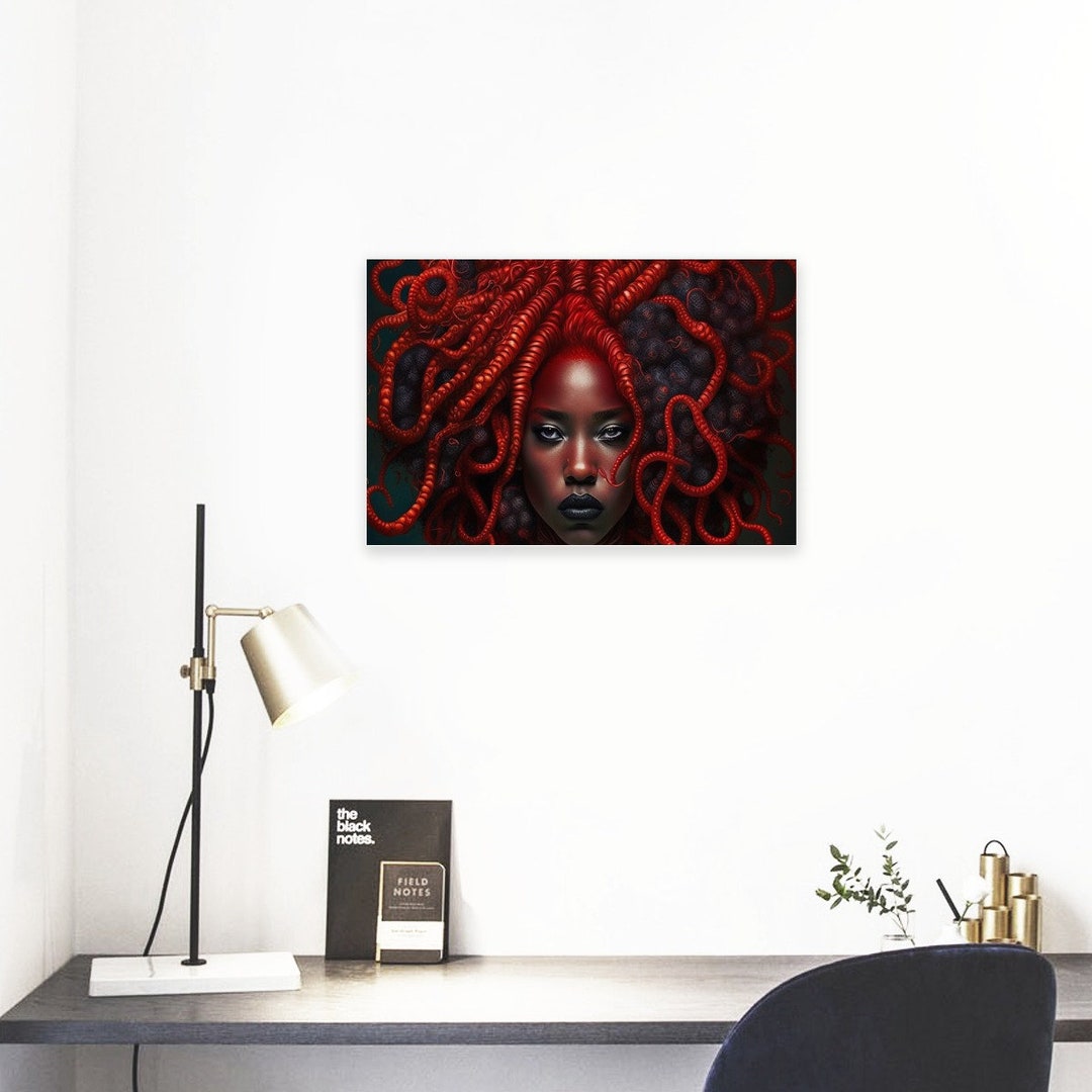 Red Head Medusa # 2 Wall Painting ,divine Eternal Legacy Art, Black Art ...