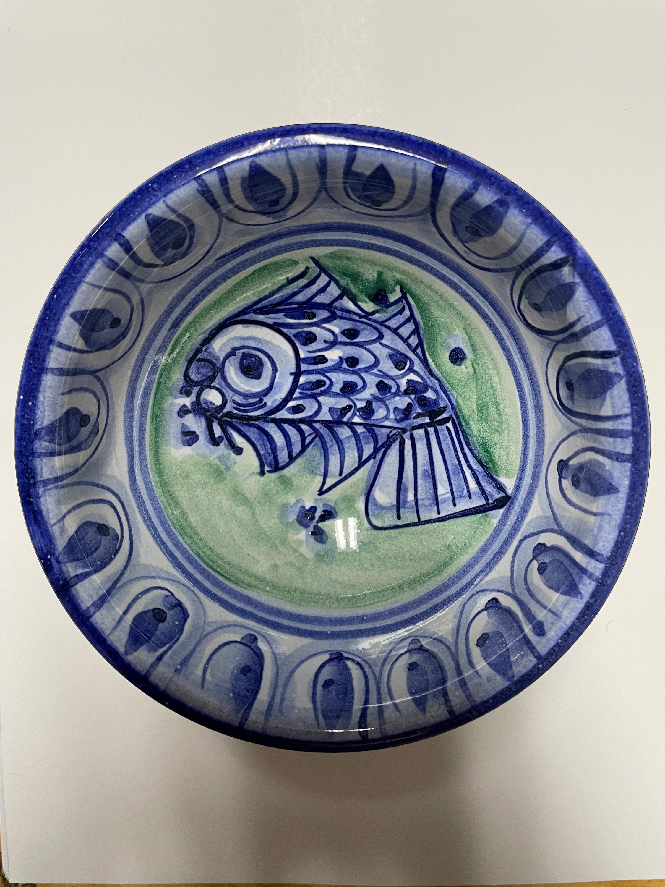 2 Vintage Porches Algarve Pottery Bowl, Portugal, Fish Blue Retired ...