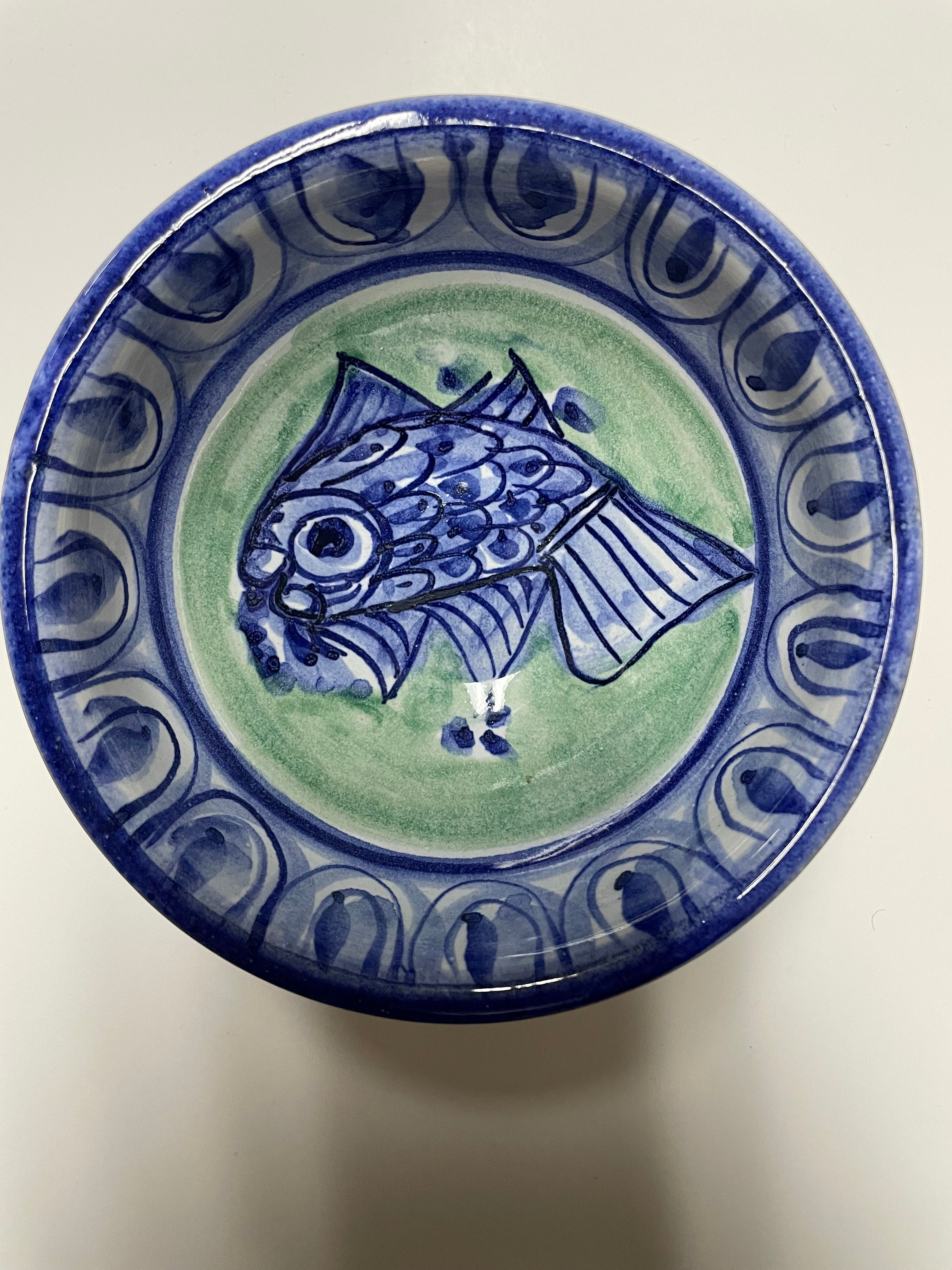2 Vintage Porches Algarve Pottery Bowl, Portugal, Fish Blue Retired ...
