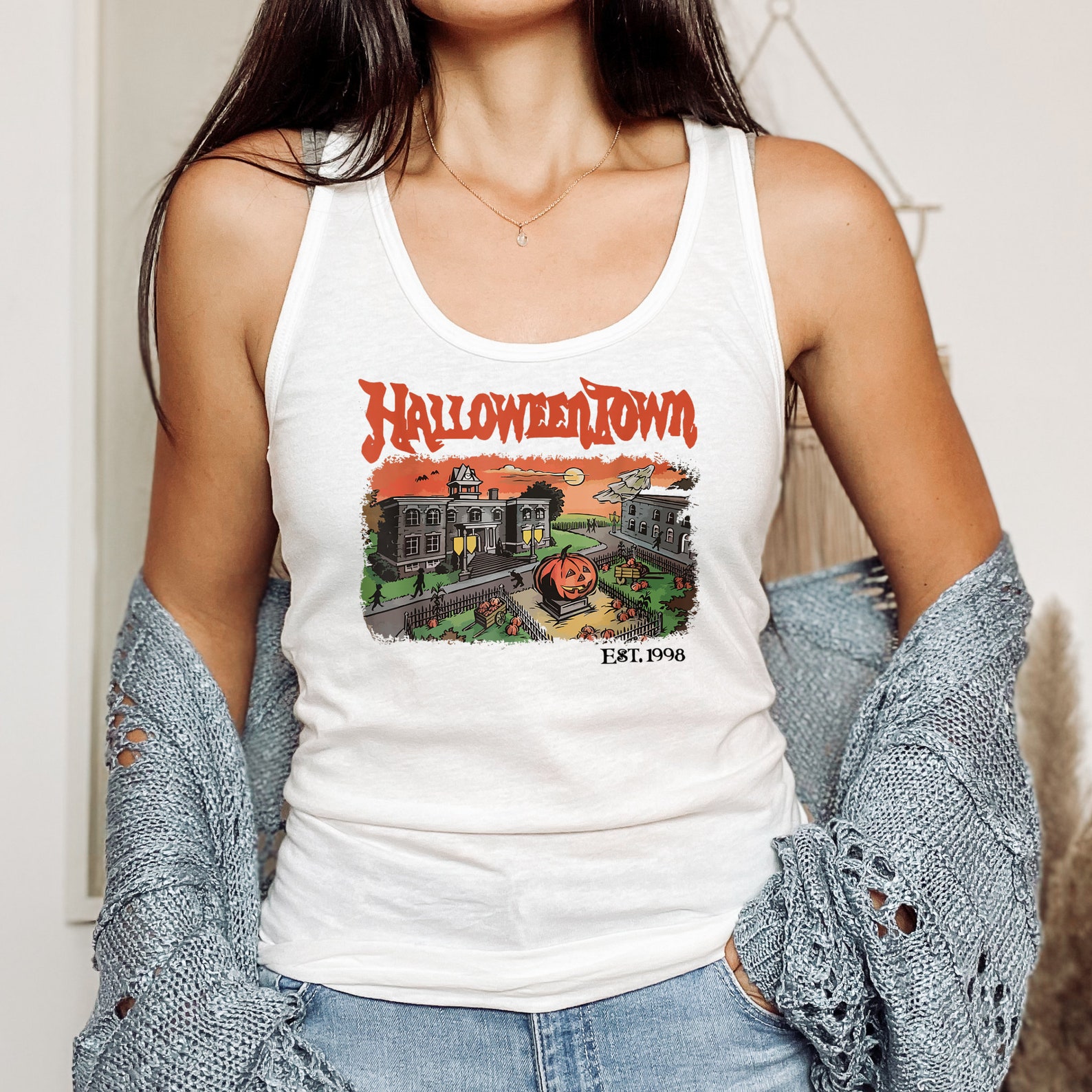 Halloweentown Est. 1998, Happy Halloween, Halloween Party Tank Top ...