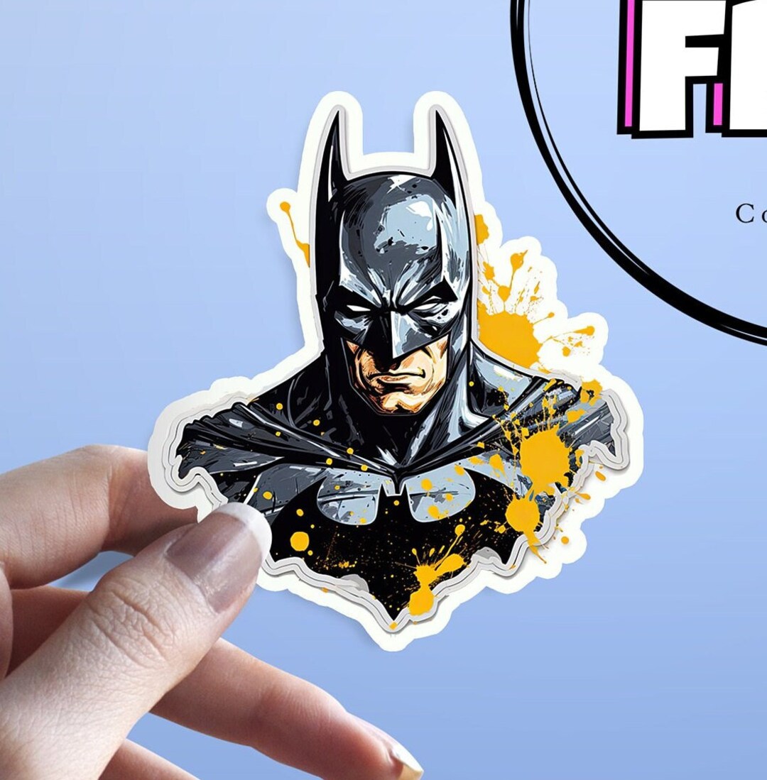 Knight Super Hero Sticker: Paint Splatter Bat Symbol Comics Waterproof ...