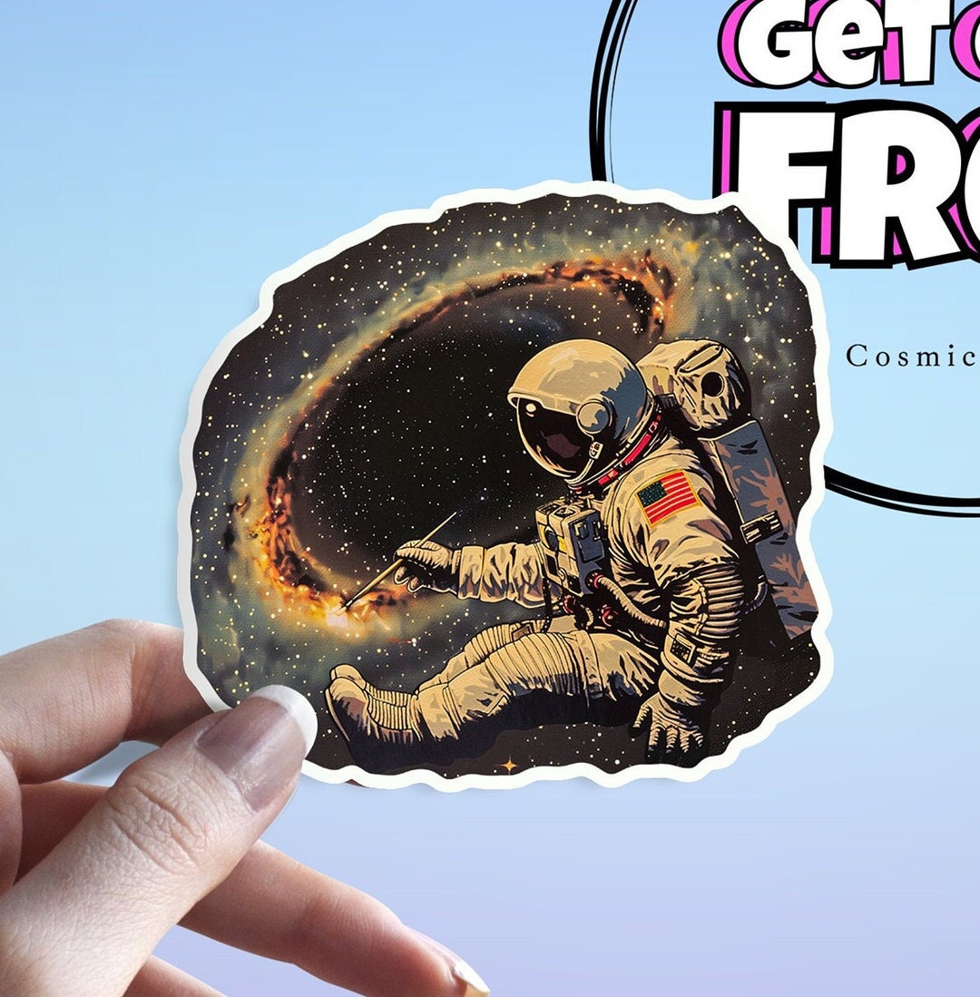 Cosmic Painting Sticker: Astronaut Universe Space Art Waterproof ...