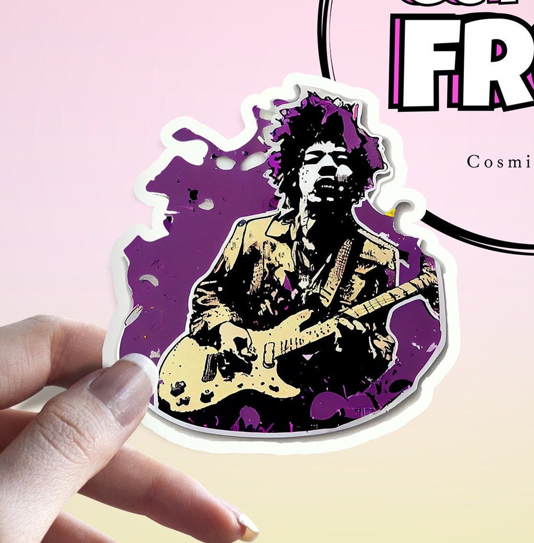Jimi Hendrix Sticker: Purple Haze 1960's Musician Waterproof Guitar ...