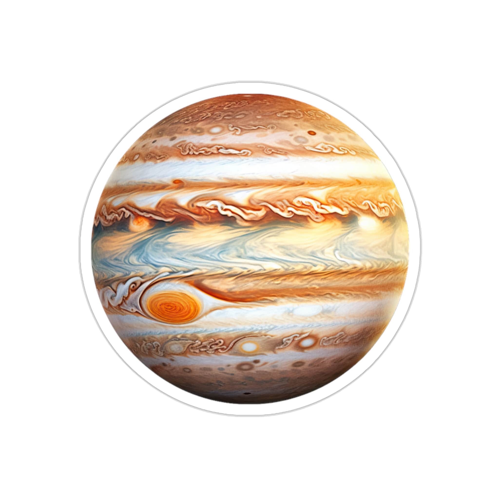 Jupiter Planet Sticker: Solar System Decor, Great Red Spot Decal ...