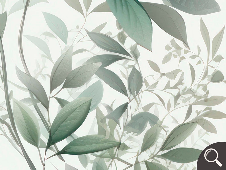 Sage Green Botanical Illustration Printable Wall Art - Etsy