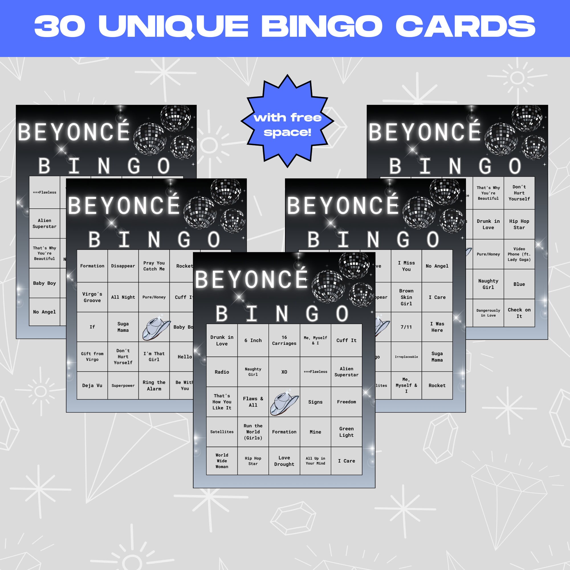 Beyonce Bingo, Beyonce Renaissance, Party Games, Printable, Instant ...
