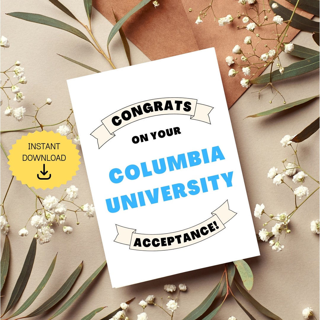 Columbia University Acceptance College Acceptance - Etsy