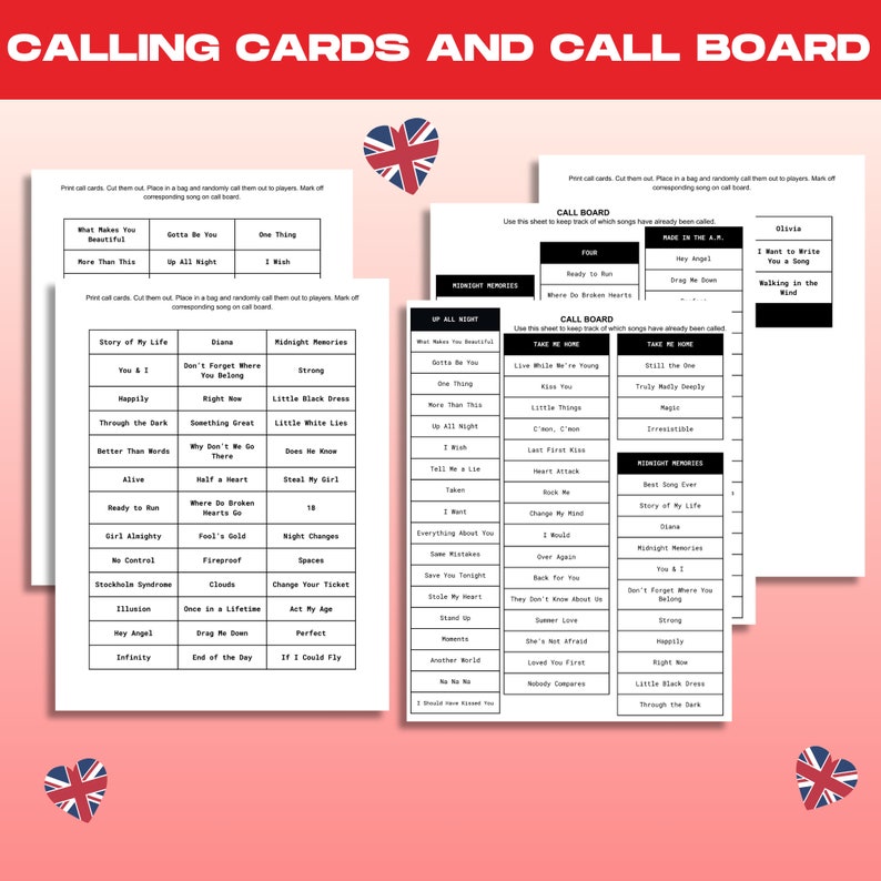 One Direction Bingo, 1D Merch, One Direction, Party Games, Printable ...
