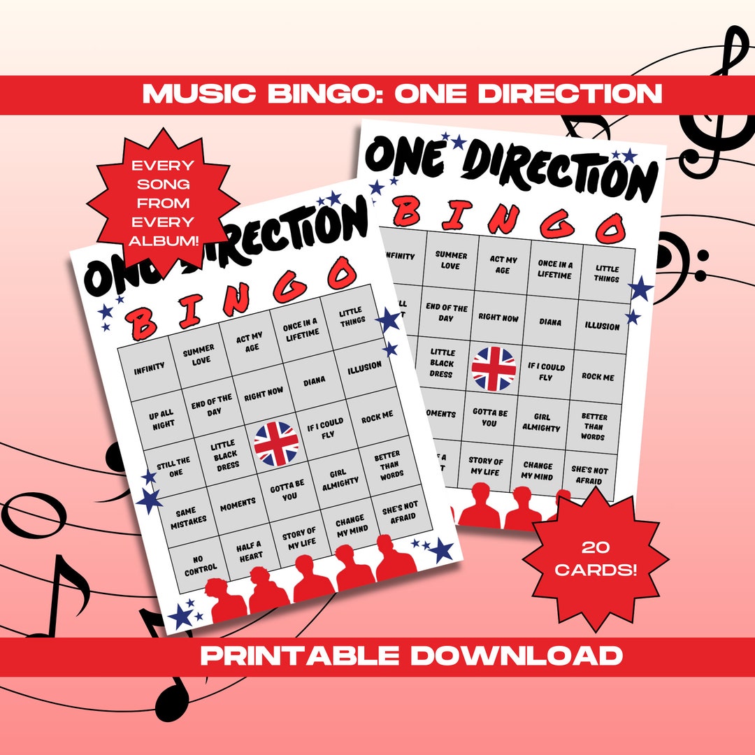 One Direction Bingo, 1D Merch, One Direction, Party Games, Printable ...