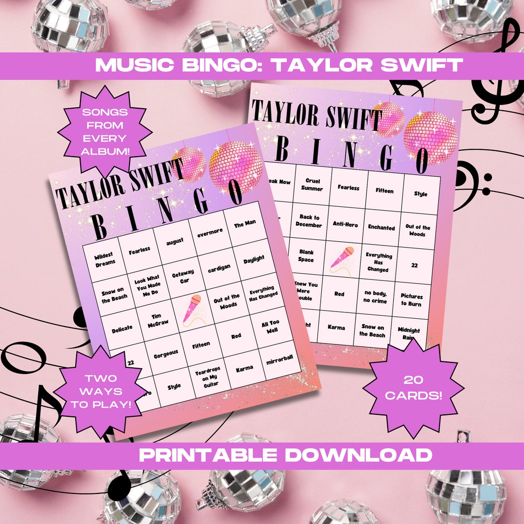 Taylor Swift Bingo, Swiftie Party Games, Eras Tour Party, Printable ...