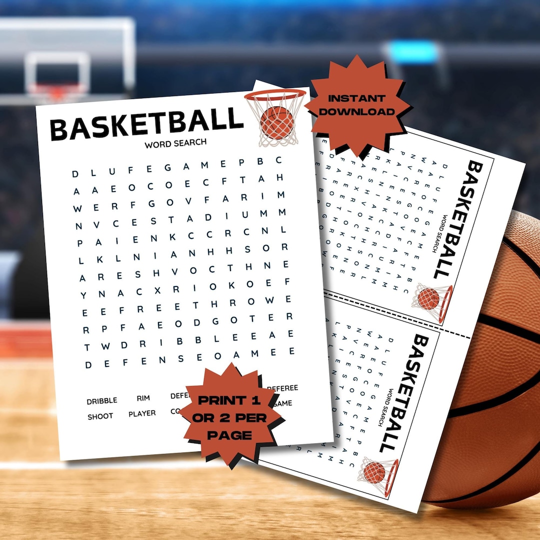 Basketball Word Search, Printable Basketball Word Search, Basketball ...