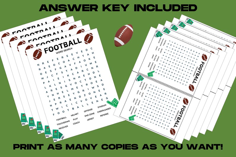 Football Word Search, Printable Football Word Search, Printable Party ...