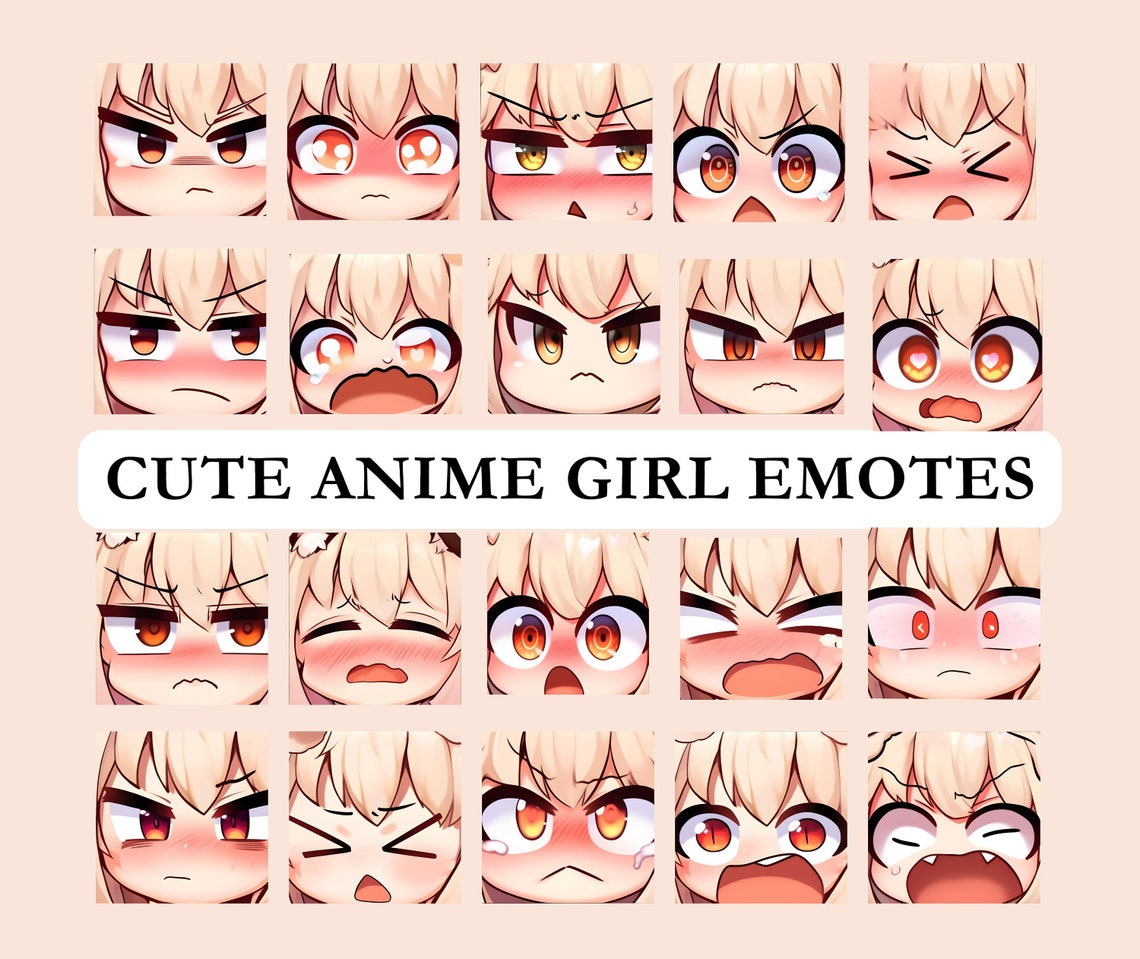 20 Cute Anime Girl Emotes for Discord & Twitch (Download Now) - Etsy