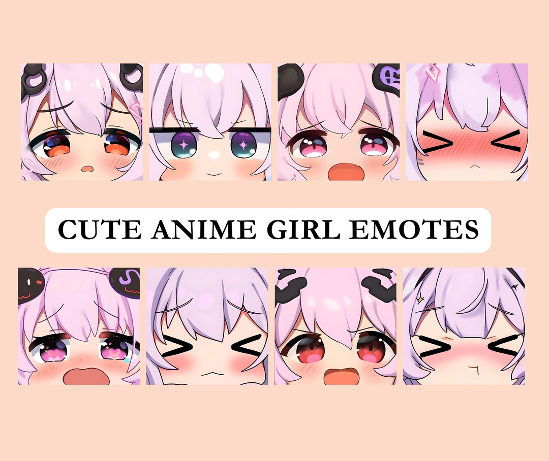 Émotes Kawaii Anime Girl Émoticônes animées expressives et - Etsy France