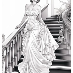 1940's Fashion Glamour Coloring Pages VOLUME 2 Printable Adult Coloring ...