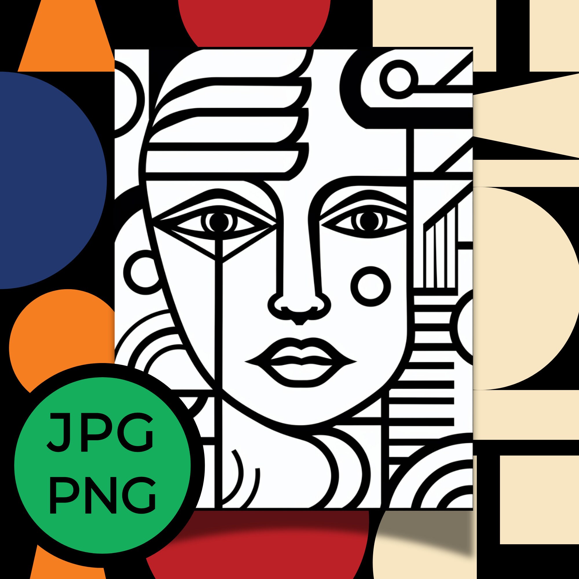 90's Minimalist Art Coloring Pages | Abstract PICASSO Faces Cubism | 60 ...