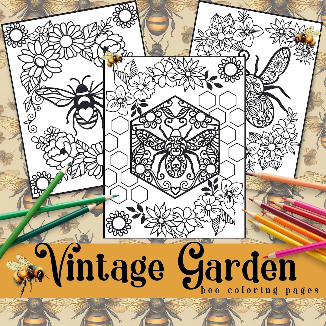 Coloring Pages for Adults 12 Printable Zentangle Bee Coloring Sheets ...
