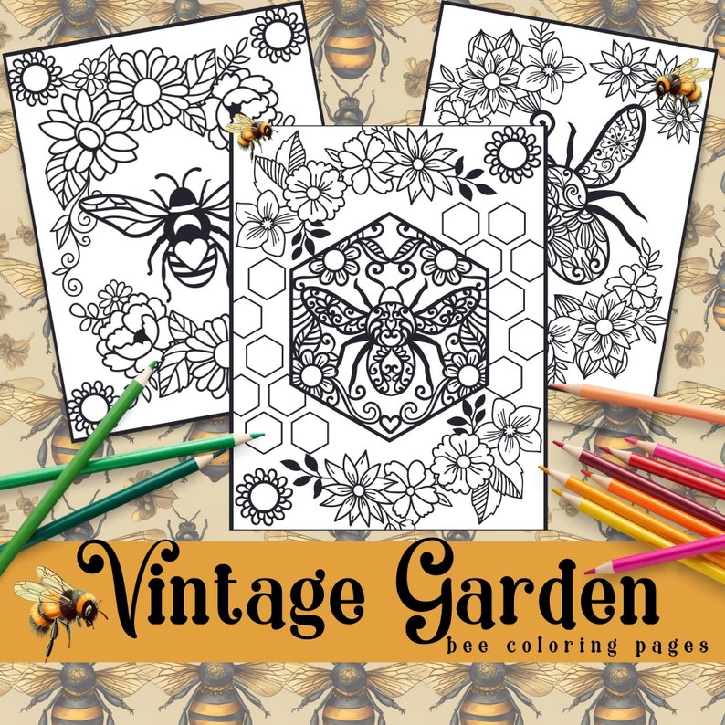 Coloring Pages for Adults 12 Printable Zentangle Bee Coloring Sheets ...