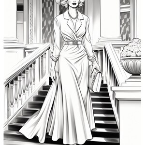 1940's Fashion Glamour Coloring Pages VOLUME 2 Printable - Etsy