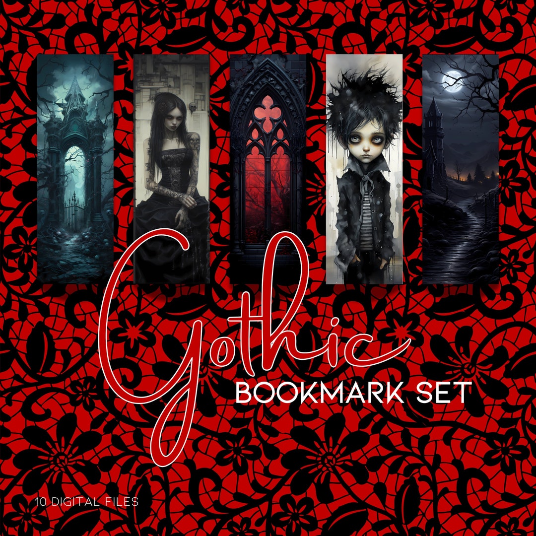 PRINTABLE Digital BOOKMARKS Gothic Set 10 Unique Bookmark for Men Women ...