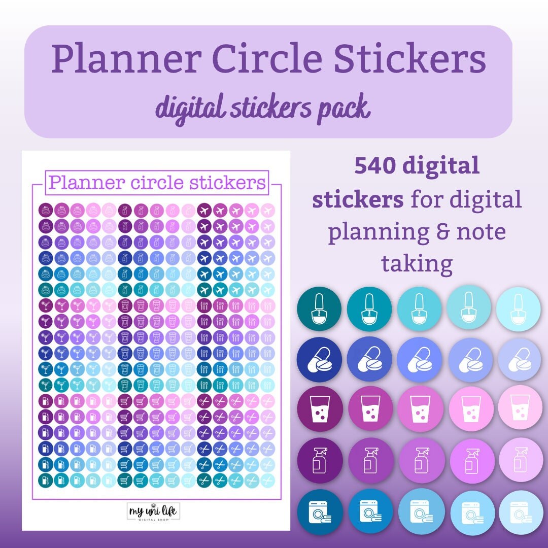 540 Digital Stickers Pack for Planning, Studying, Taking Notes ...