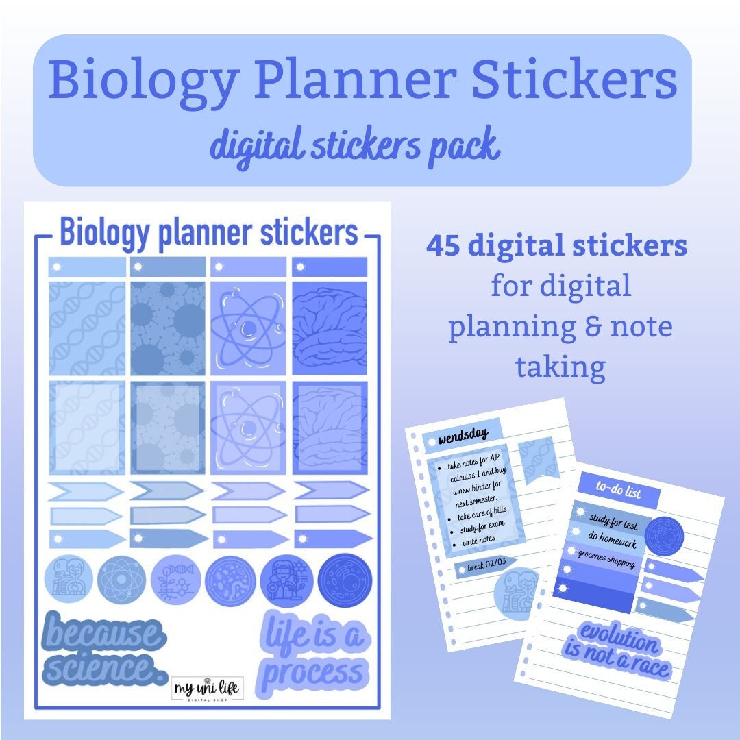 Biology Planner Stickers for Planning, Studying, Taking Notes ...